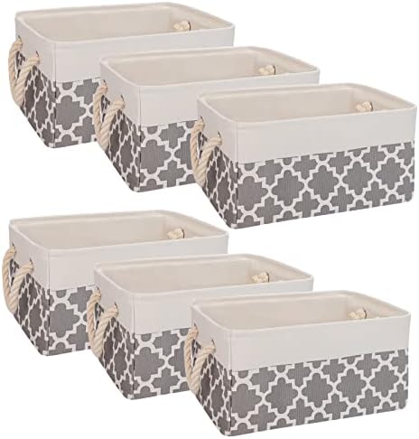 4 Pack Storage Bins & Fabric Storage Basket for Shelves - Decorative ...