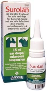 Elanco Surolan Ear Drops Cutaneous Suspension For Cats & Dogs - 15ml- Prescription Required ...