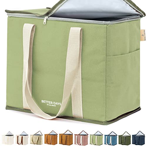Reusable Insulated Grocery Bag - Leak Proof, X Large Insulated Cooler ...
