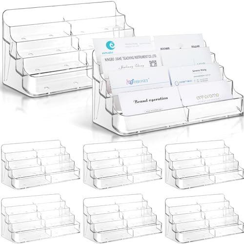 Amazon.com : Hipiwe Business Card Holder for Desk- 8 Pocket Acrylic ...