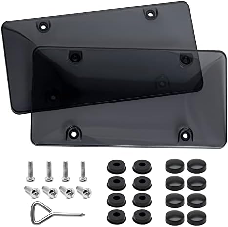 2 Pcs License Plates Cover Black Unbreakable Dark Design,Fits All ...