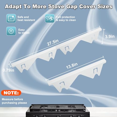 GLOMAXLY Stove Gap Covers White 2 Pack, Adjustable Retractable Stove ...