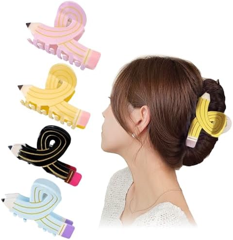 Amazon.com : Back to School Hair Claw Clips Pencil Hair Claw Clip Cute ...