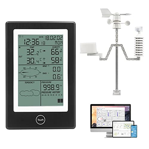 8-in-1 Wireless Weather Station with Indoor/Outdoor, WiFi Weather Stations Shows Forecast Data ...