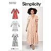 Amazon.com: Simplicity Misses' V-Neck Empire Dress Sewing Pattern Kit ...