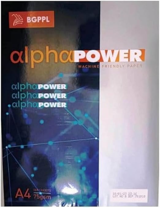 Alpha Power Copier Paper - A4, 75 GSM, 500 Sheets, White, 1 Ream ...