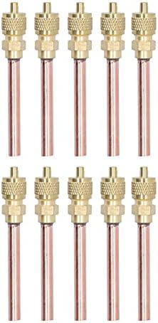 Amazon.com: 10Pcs Service Access Valve Heavy Duty Brass 1/4SAE HVAC ...