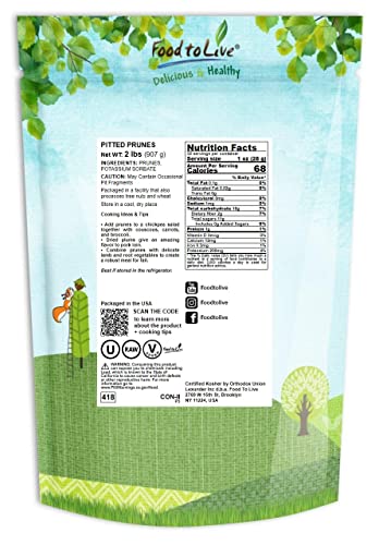 Reviews for Food to Live Pitted Prunes, 2 Pounds - Whole Dried Plums ...