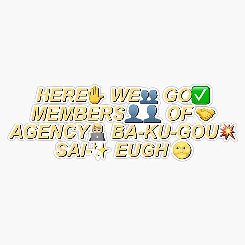 Amazon.com: Members of The Agency; Mha Bakugou Sticker Vinyl Waterproof ...