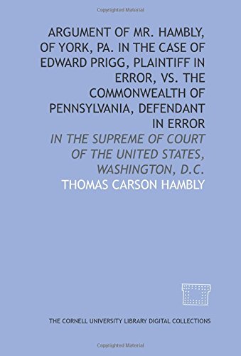 Amazon.com: Argument of Mr. Hambly, of York, Pa. in the case of Edward ...