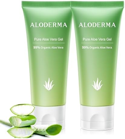 Amazon.com : Aloderma 99% Organic Aloe Vera Gel for Face Made within 12 ...