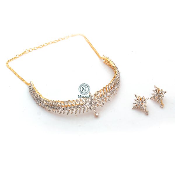 Buy MIRANA CZ Mini Crown Choker Set (Gold) at Amazon.in