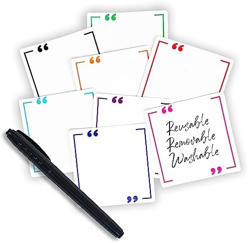 Amazon.com : M.C. Squares Reusable Sticky Notes | 3" x 3" 6 Pack of ...