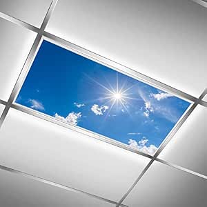 Blue Sky with Clouds Sun Flexible Fluorescent Light Cover Films ...