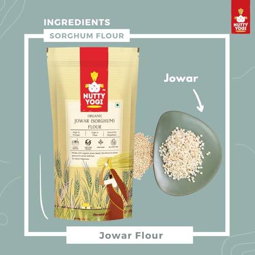 Nutty Yogi Organic Jowar Flour 800gm X 3 l Gluten Free l Sorghum Flour ...