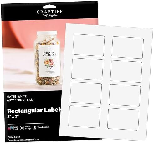 Amazon.com : 2x3 inch Bottle Labels Printable Glossy White Waterproof ...