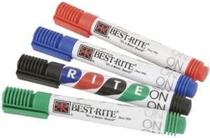 Amazon.com : Best-Rite 4-Pack Markers and 2 Eraser Cloths : Office ...