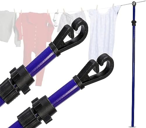 rightclick Heavy Duty 2.4 M Extendable Telescopic Washing Line Prop ...