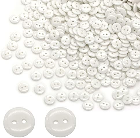 Amazon.com: 1000 Pcs White Buttons, 2 Hole Buttons Round Craft Buttons ...