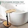 Amazon.com: Yumkfoi Bamboo Bathtub Tray Table with Adjustable Height ...