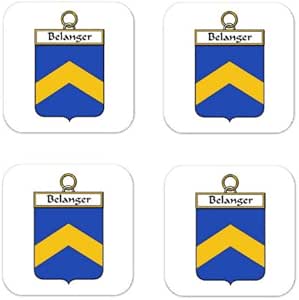 Amazon.com: MyHeritageWear.com Belanger Family Crest Square Coasters ...