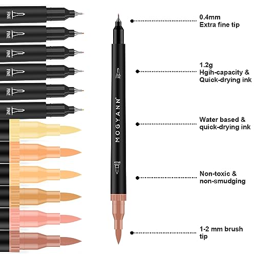 Snapklik.com : Skin Tone Markers, 12 Pack Dual Brush Pens For Art ...