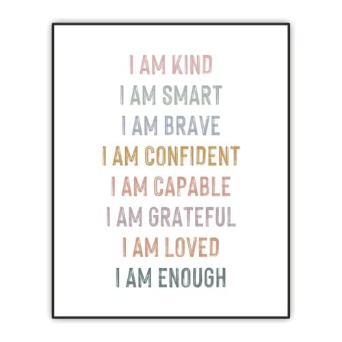 Amazon.com: Inspirational Kids Wall Art Print, Positive Affirmations ...