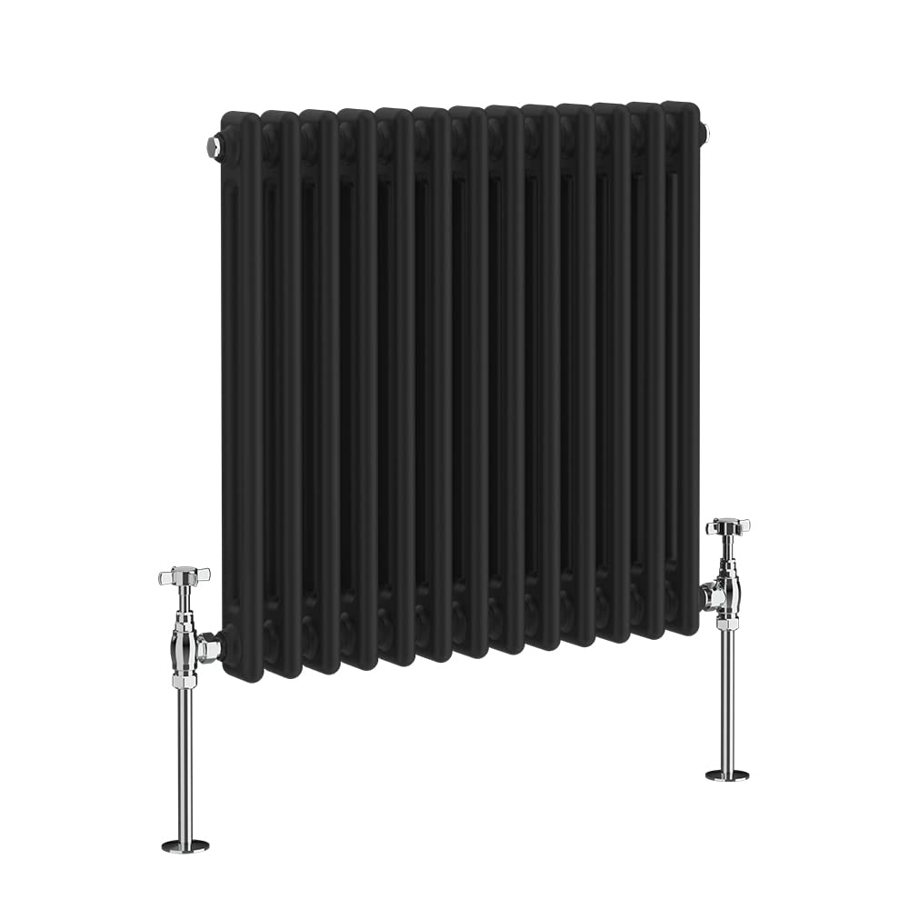 NRG 600 x 605mm Traditional Cast Iron Style Radiator Black 2 Column ...