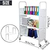 Amazon.com: Hasopy Movable Library Book Cart, Rolling Book Cart with 4 ...