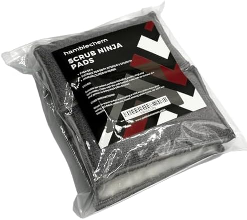Hamblechem Scrub Ninja Detailing Pad - Interior Scrubbing Sponge (5”x3 ...