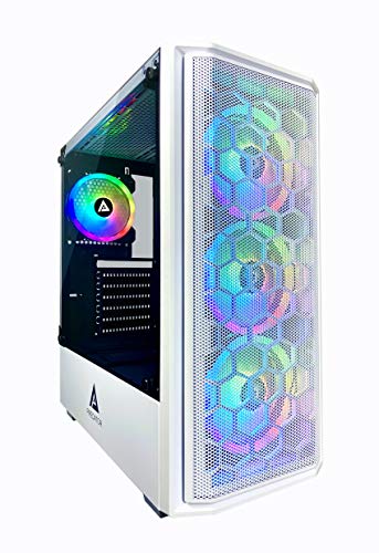 Apevia Predator-WH Mid Tower Gaming Case with 1 x Tempered Glass Panel ...