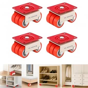 HC Homes Caster Wheel For Furniture 6 Wheel Rotating Heavy Duty Castor ...
