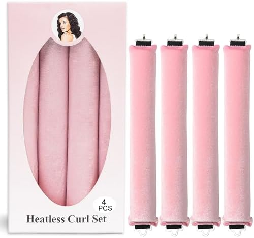 Amazon.com : TULOBI 4Pcs Heatless Hair Curler, Overnight Blowout Rods ...