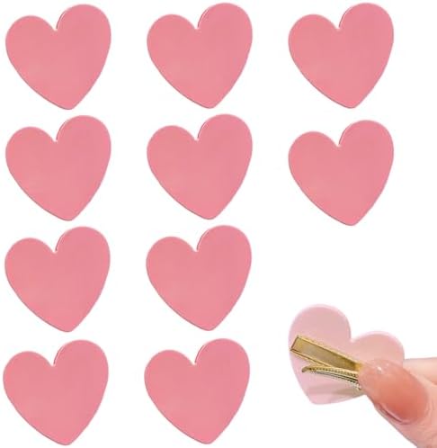 Amazon.com : 10 Pcs Mini Heart Hair Clip for Women Girls, Pink Love ...