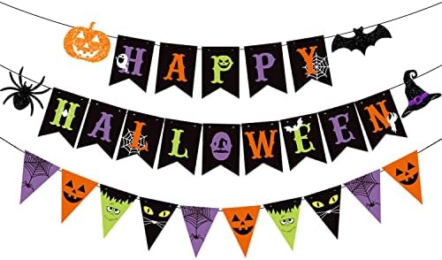 Amazon.com: iLure UV Neon Party Happy Halloween Decorations Banner ...