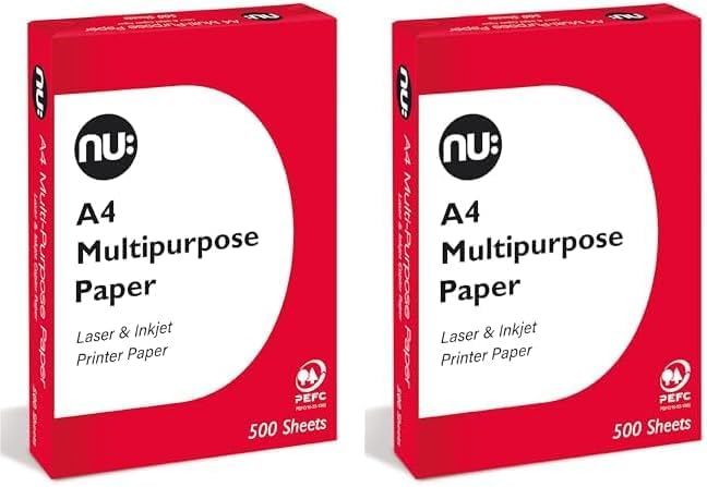nu: A4 Multi-Purpose Printer Paper | White | 500 Sheets | Smooth ...