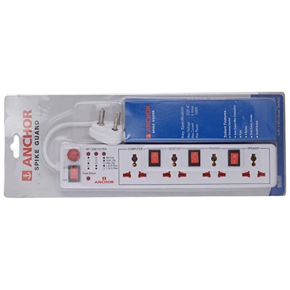 4 Way Power Strip with Individual Switch (240V, Multicolour) : Amazon ...