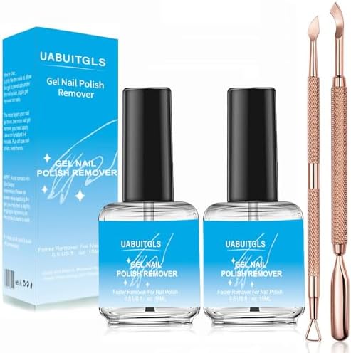 Amazon.com : Gel Nail Polish Remover 2 Pack, with Cuticle Pusher and ...