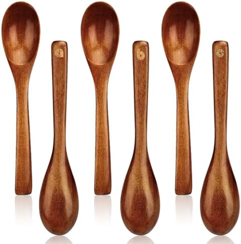 Amazon.com: Patelai 12 Pieces Small Wooden Spoons for Eating 5 Inch ...