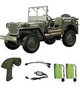 Amazon.com: Skymaker 1/10 Willys MB Jeep Two Batteries Off-Road Military RC Car Vehicle RTR 2 ...