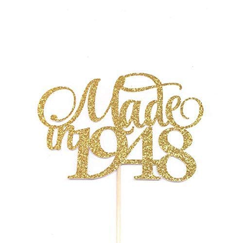Amazon.com: Made In 1948 Cake Topper, Birthday Cake Topper, Anniversary ...