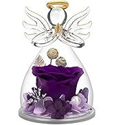 Amazon.com: Preserved Flower Rose Gifts in Glass Angel Figurines ...