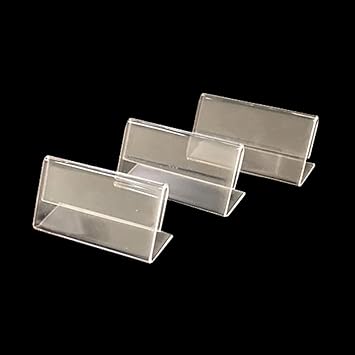 JIHUOO 15 Pcs 2 x 4cm Clear Acrylic Card Display Stands Small Price Tag ...