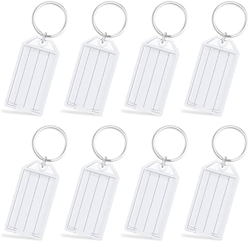 Amazon.com : Uniclife 80 Pieces Key Tags 2 Inch Plastic Key Chain Tags ...