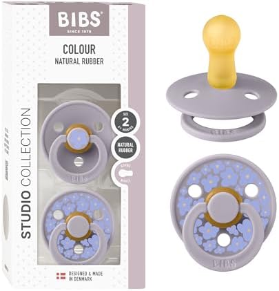 Amazon.com : BIBS Pacifiers - Colour Studio 2 Pack | Round Nipple Baby ...