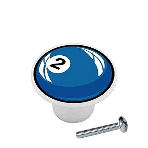 Amazon.com: SET OF 2 KNOBS - #2 Pool Ball - Billiard Balls - DECORATIVE ...