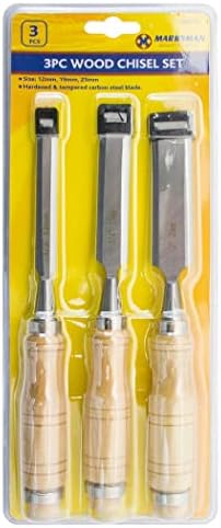 3Pc Carpenters Wood Chisel Set - Workshop Hand Tool, Precise, Impact ...