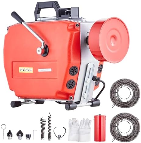 VEVOR Drain Cleaning Machine 100FT x 3/4 Inch, Sewer Snake Machine Auto ...