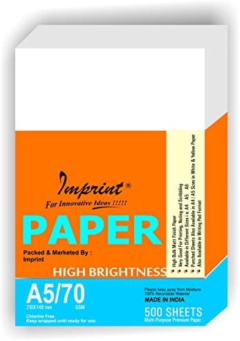 A5 Paper - Small Size Paper - 500 Sheets White Printer Paper - A5 Sheet ...