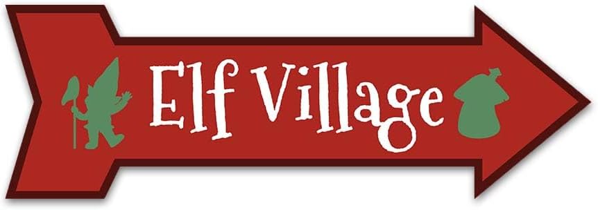 Amazon.com: Arrow Shape Plus Elf Village (Right) 12x4" Wall or Door ...